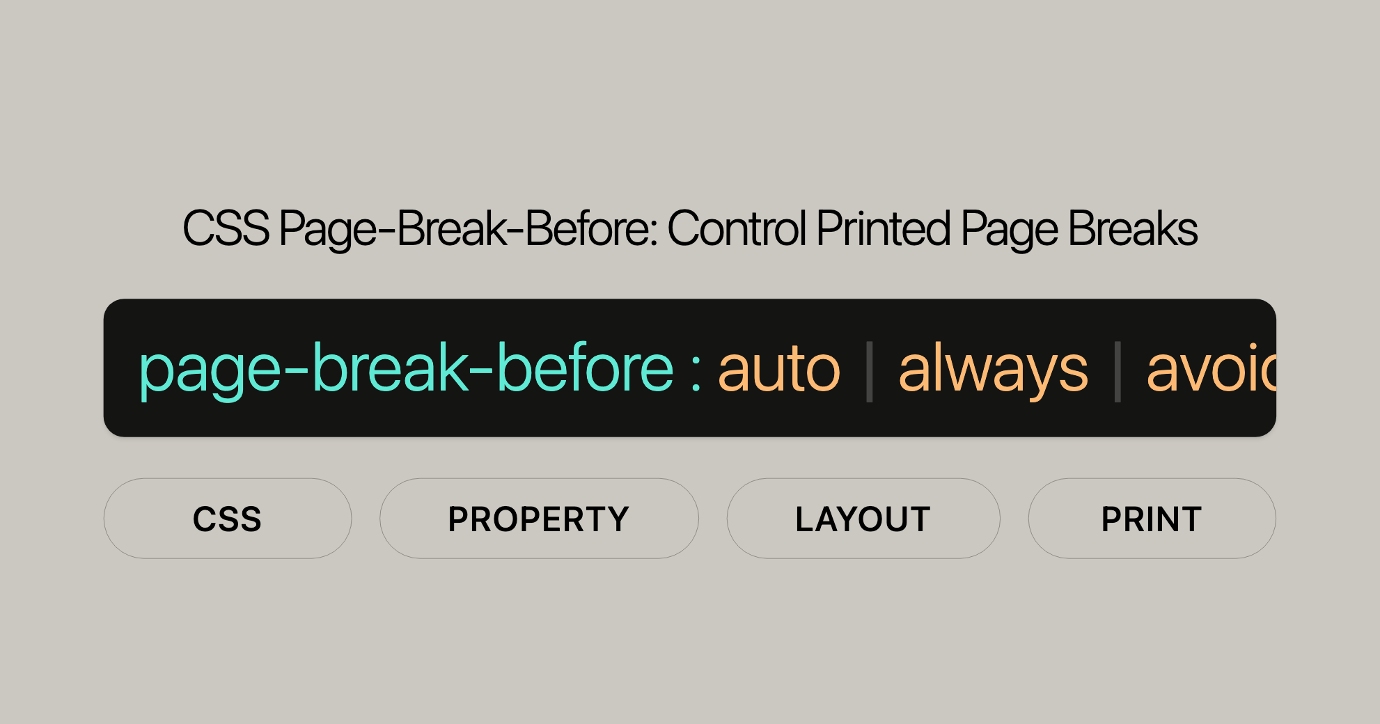 CSS Page-Break-Before Control Printed Page Breaks