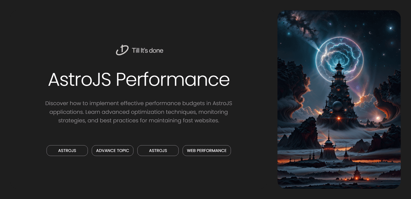 AstroJS and Web Performance Budgeting Guide