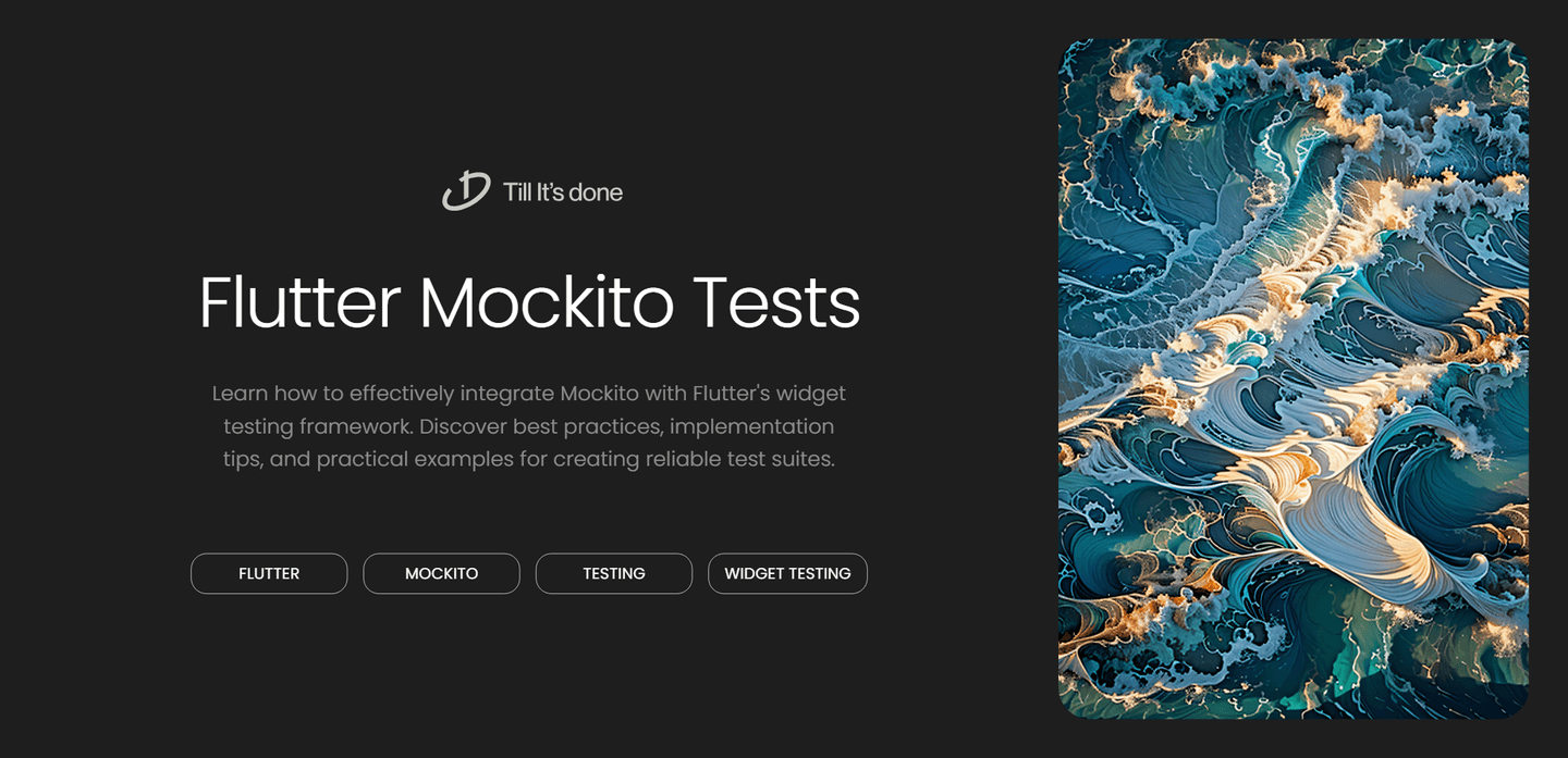 Integrating Mockito with Flutter Widget Testing Integrating Mockito with Flutter Widget Testing