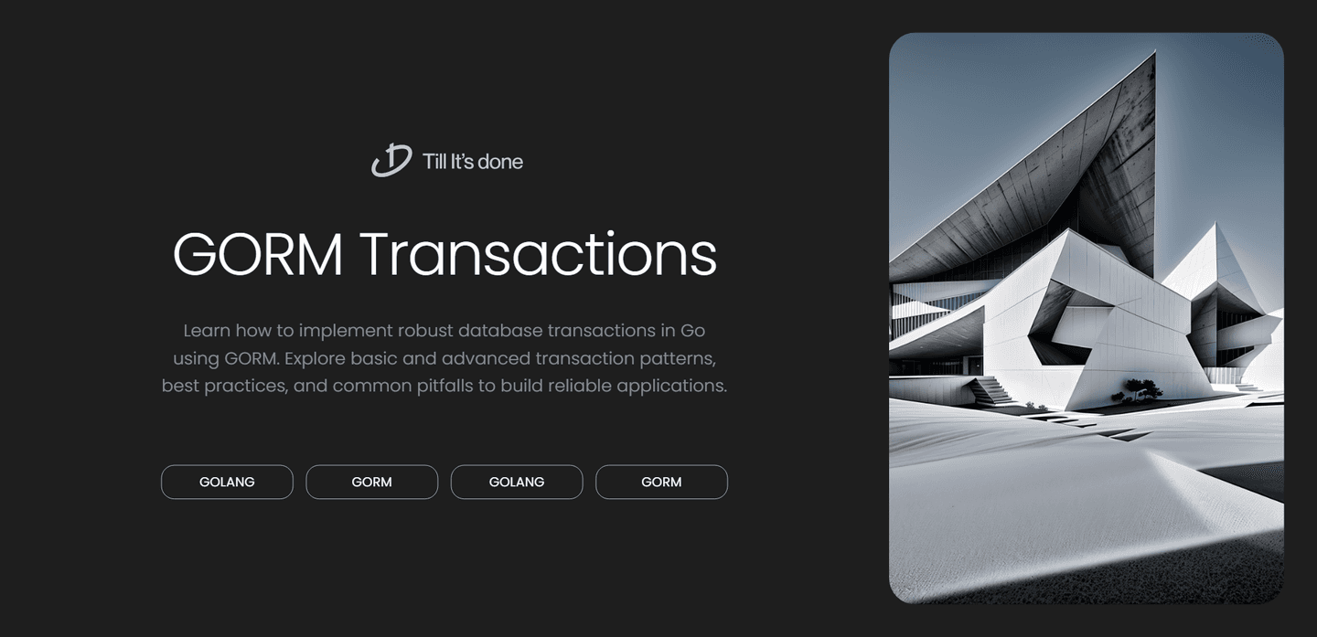 Master Database Transactions with GORM Master Database Transactions with GORM