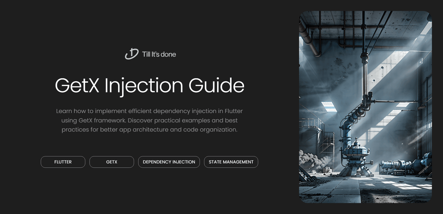 Handle Dependency Injection with GetX Flutter Handle Dependency Injection with GetX Flutter