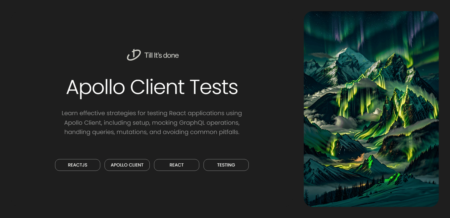 Testing React Apps with Apollo Client Guide Testing React Apps with Apollo Client Guide