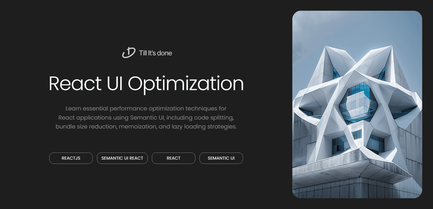 Performance Tips for React Semantic UI Apps