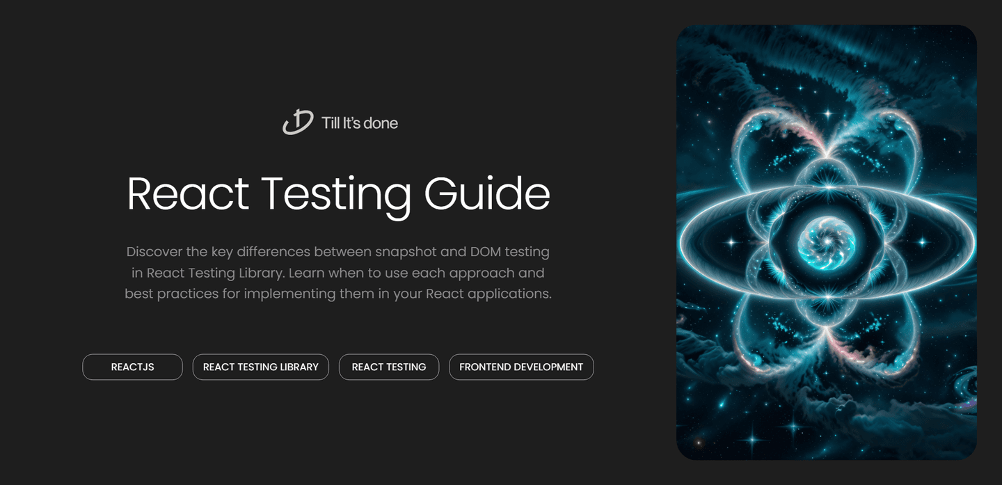 Snapshot vs DOM Testing in React Testing Library Snapshot vs DOM Testing in React Testing Library