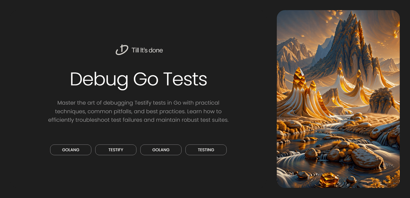 Debug & Troubleshoot Go Tests with Testify