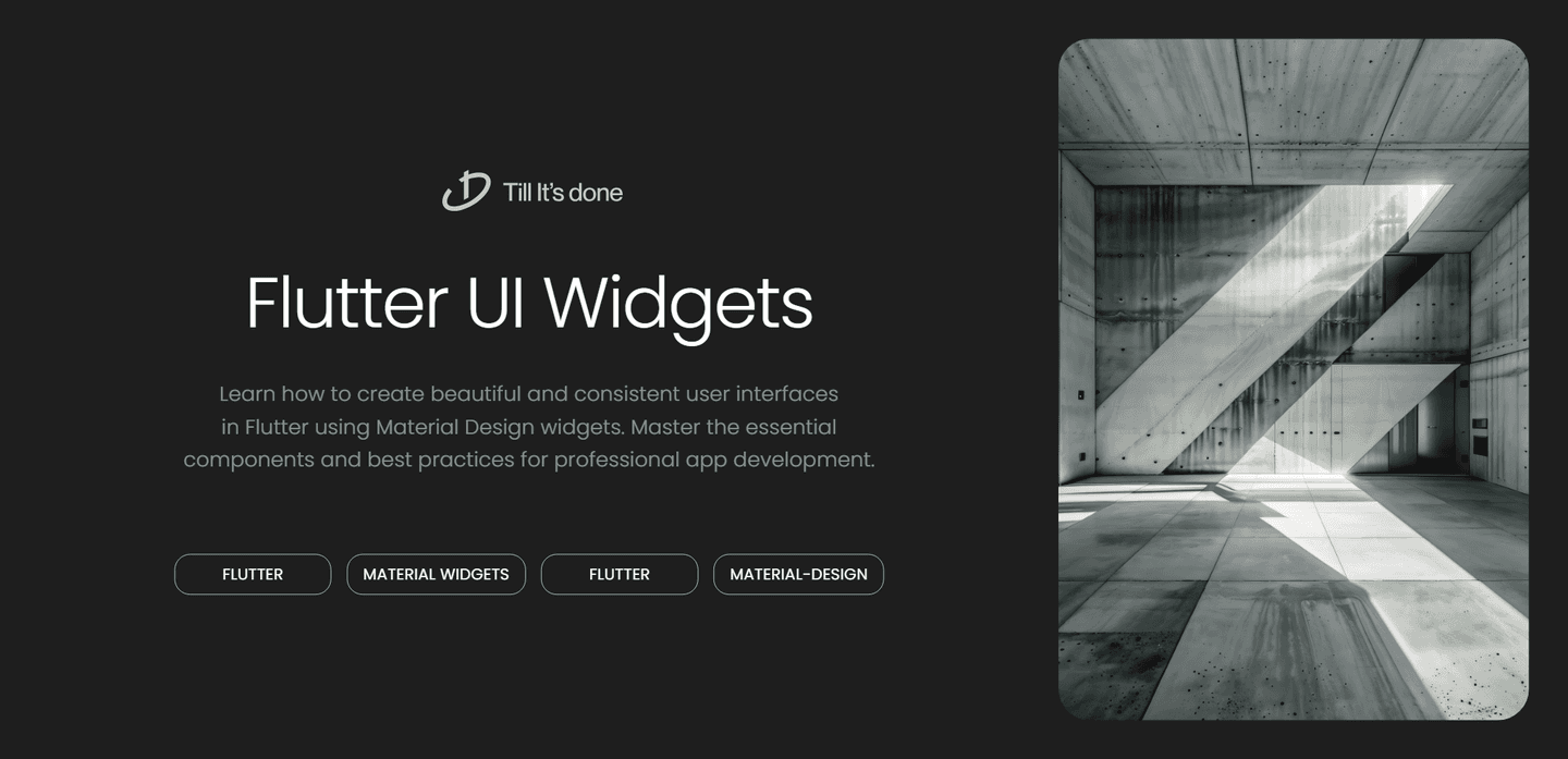 Material Design Widgets for Flutter UI Guide