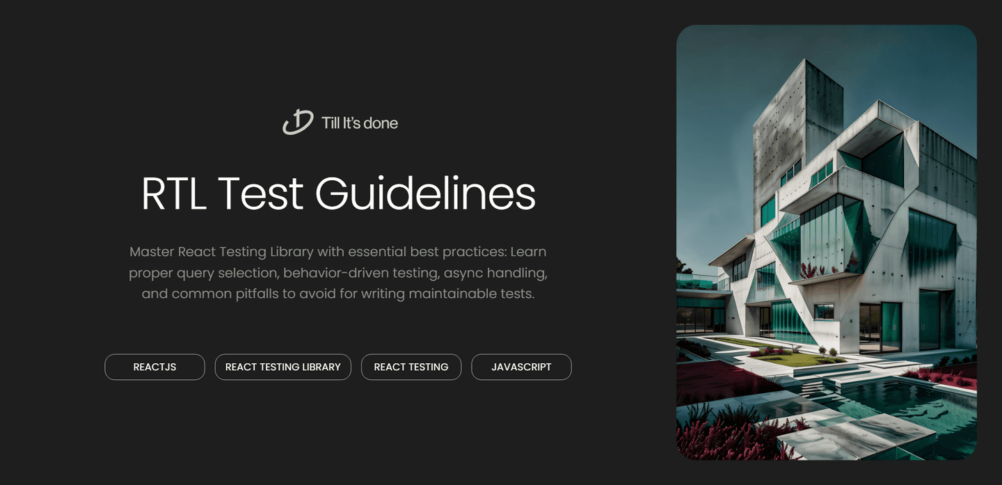 Best Practices for React Testing Library Tests